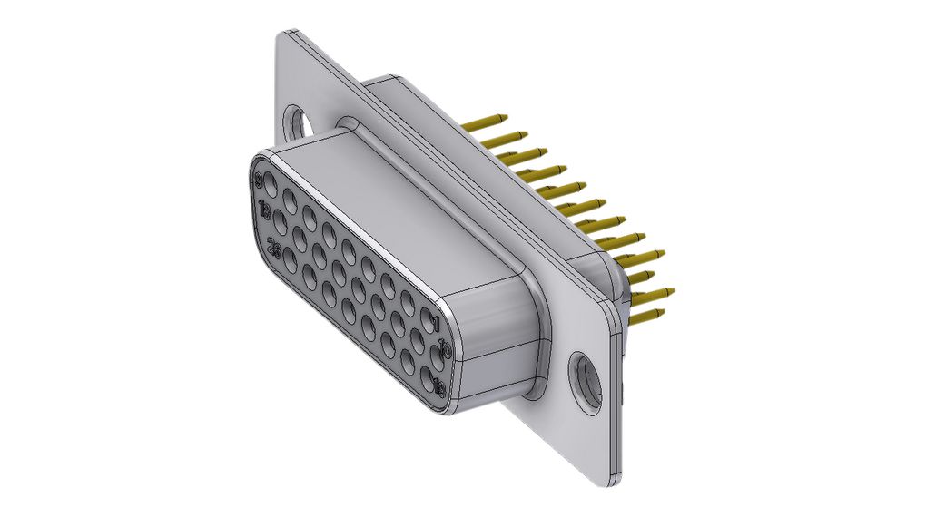 HD-D26SY/2 | Deltron Connectors High Density D-Sub Connector, Socket, DA-26, Radial Leads ...